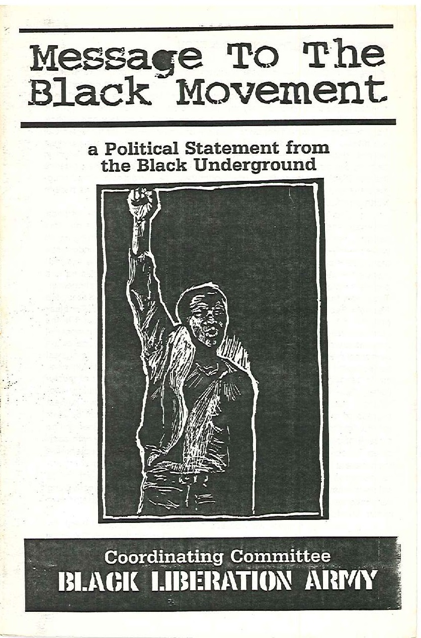 Message to the Black Movement – Black Liberation Army – Rebel Hearts ...